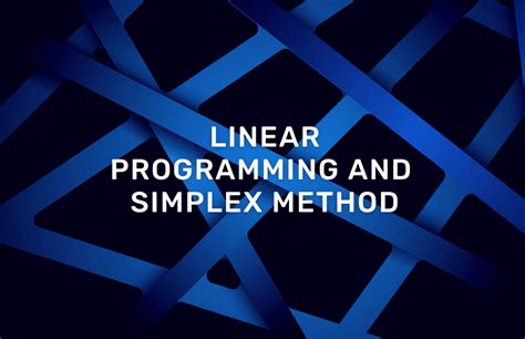 linear programming and simplex method damavis blog