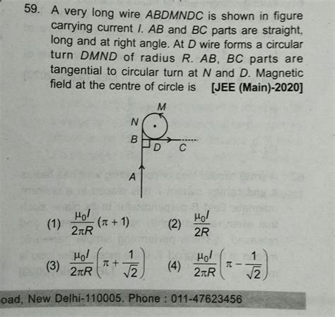 A Very Long Wire Abdmndc Is Shown In Figure Carrying Current I Ab And Bc