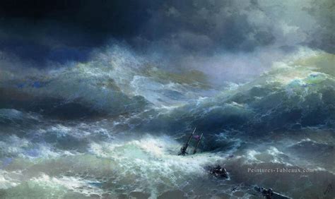 Vague 1889 Romantique Ivan Aivazovsky Russe Peinture Tableau En Vente