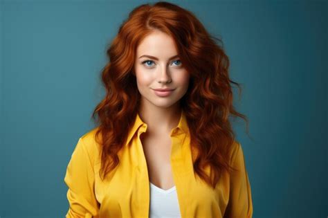 Premium Photo Yes Very Good Woman Smiling Redhead Animating Flashing And Showing The Thumbs I