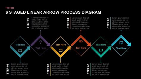 Staged Linear Process Diagram Arrow Powerpoint Template Keynote