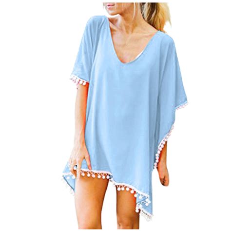 Gaqlive Loose Bikini Set Beach Tassels Tops Chiffon Swimwear Kaftan
