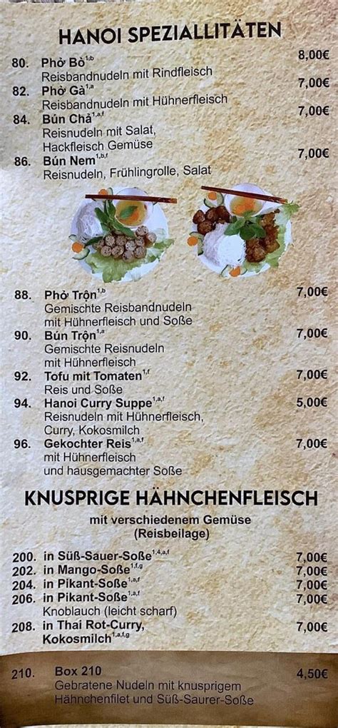 Speisekarte Von Hanoi Haus Restaurant Marienberg