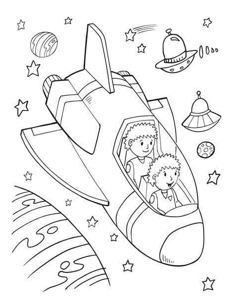 Kolorowanka Statek I Ufo Do Druku Planeta Dziecka