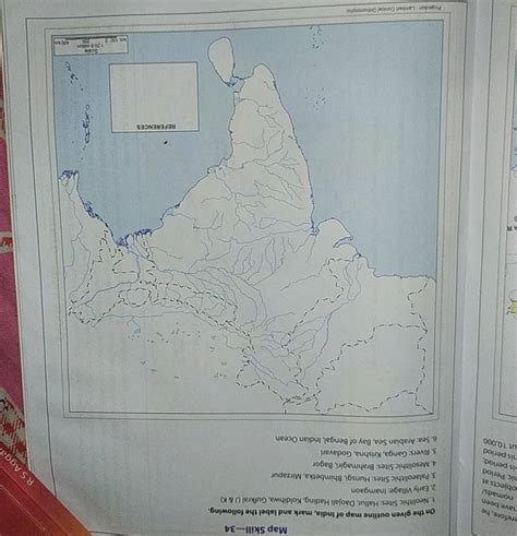 Map Skill 34 On The Given Outline Map Of India Mark And Label The Follow