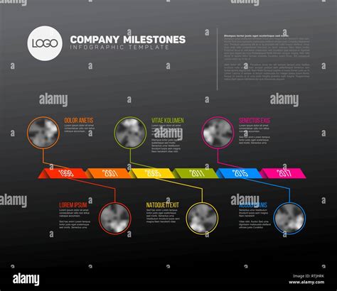 Vector Infographic Company Milestones Timeline Template With Photo