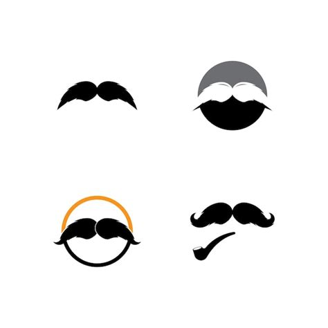 Plantilla De Ilustraci N De Vector De Icono De Bigote Vector Premium