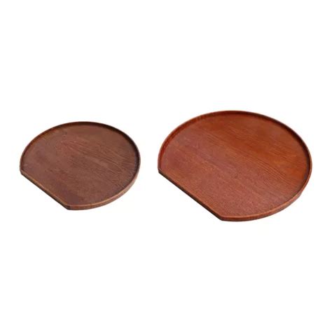 PLATEAU DE SERVICE En Bois avec Bord Assiettes à Dessert Rondes