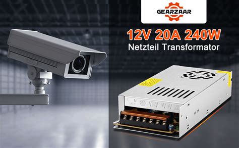 GEARZAAR DC 12V 20A 240W Netzteil Trafo Transformator Adapter 110 220V