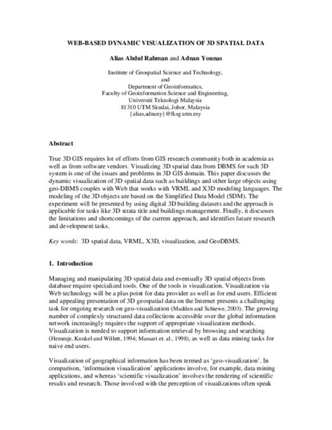 pdf web based dynamic visualization of 3d spatial data adnan younas