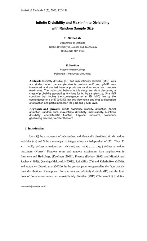 pdf infinite divisibility and max infinite divisibility with random sample size