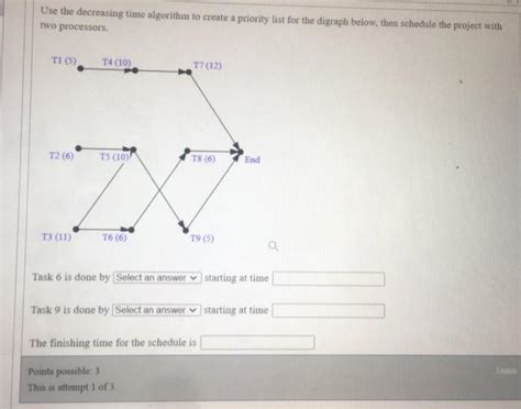solved use the decreasing time algorithm to create a