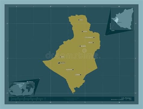 Leon Nicaragua Solid Labelled Points Of Cities Stock Illustration