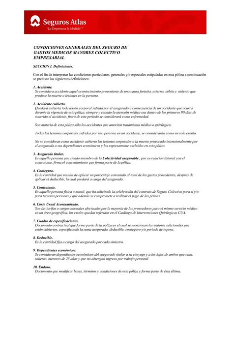 PDF CONDICIONES GENERALES DEL SEGURO DE características que se