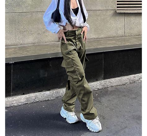 Men Casual Fleece Lined Baggy Cargo Pants Wide Leg Thick Trousers Hip