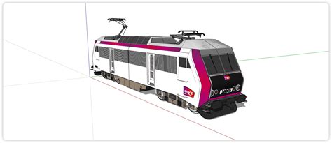 火车头白色车厢带电轨火车su模型交通工具土木在线