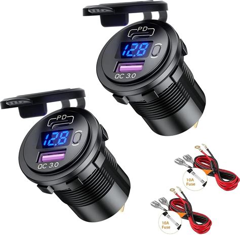 Prise De Chargeur De Voiture USB C 48W Prise De Voiture Qidoe 12V 24V