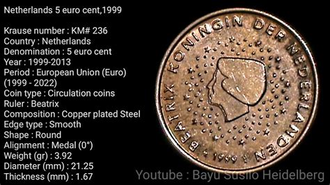 Netherlands 5 Euro Cent 1999 YouTube