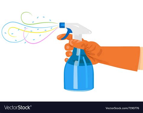 Hand Holding A Spray Bottle Royalty Free Vector Image