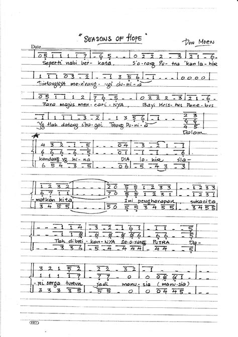 Lemari Hannes Partitur Lagu Paduan Suara Seasons Of Hope Don Moen