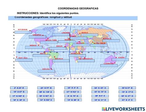 Actividad Online De Coordenadas Geograficas Para SEXTO DE PRIMARIA
