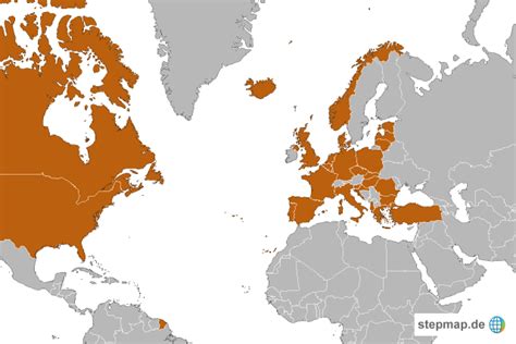 StepMap NATO Mitgliedsstaaten Landkarte für Welt