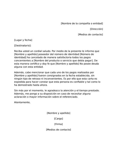 Carta Derecho Ejemplo