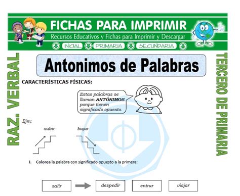 Fichas De Antonimos