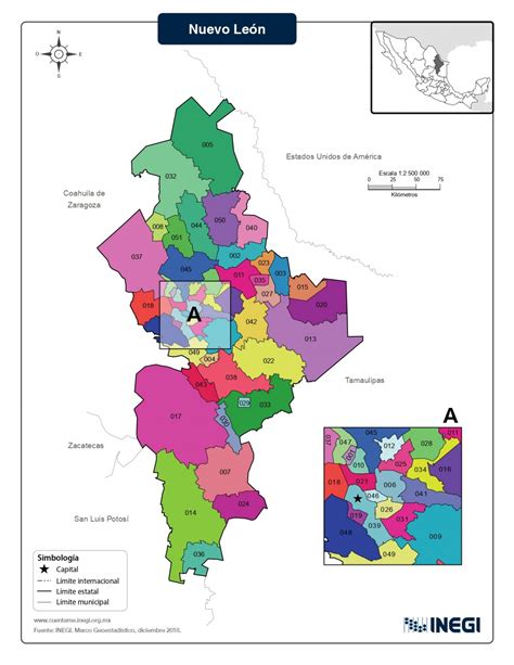 Mapa del Estado de Nuevo León con Municipios Mapas para Descargar e