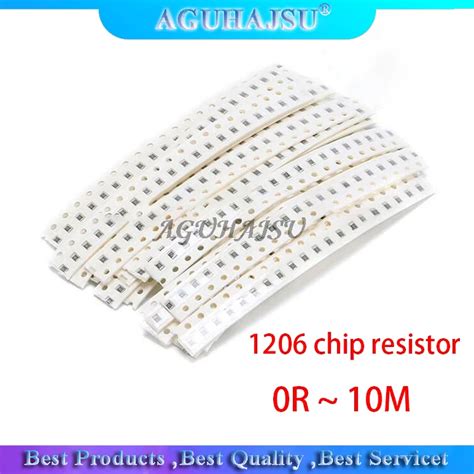 100pcs 1206 Smd Resistor 0r 10m 1 2w 0 1 10 100 150 220 330 Ohm 1k 2