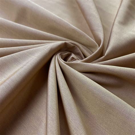 Popeline de coton polyamide marron grège tissumarket