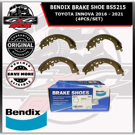 BENDIX Brake Shoe For TOYOTA INNOVA 2016 To 2021 BS 5215 Lazada PH