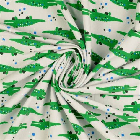 Tissu Jersey Coton Crocodiles