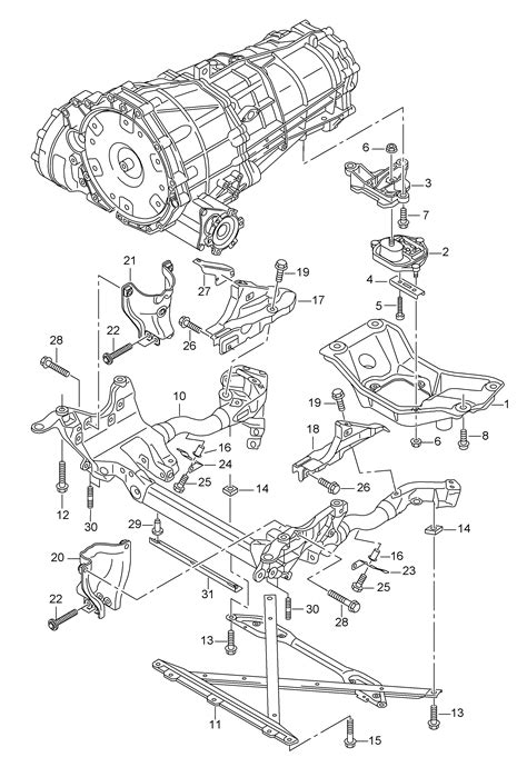 Audi A4 Allroad Quattro 2010 2016 Transmission Securing Parts
