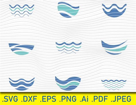 Wave SVG Bundle Wave SVG Wave Clipart Wave Cut Files For Etsy UK