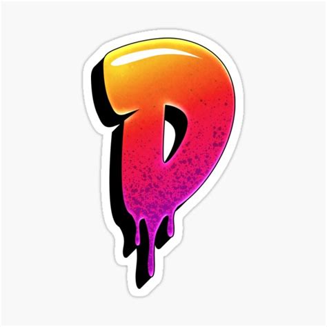 Graffiti Letters D Letter Colorful Paint Splash Style Sticker For