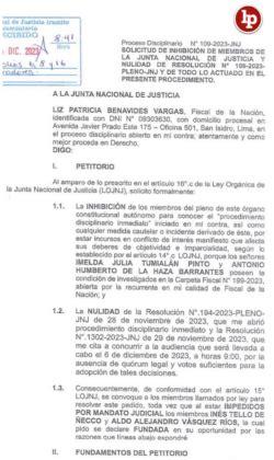 Urgente Patricia Benavides Pide Inhibici N De Miembros De La Jnj En