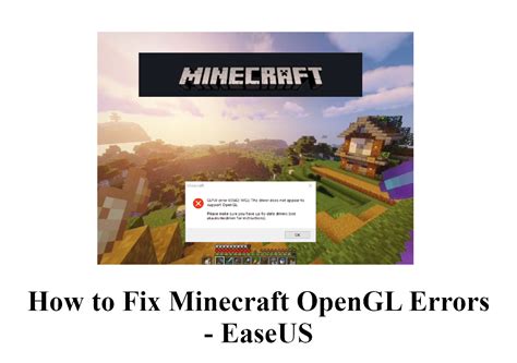 how to fix minecraft opengl errors easeus