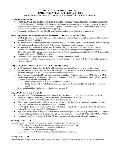 Free Printable Do Not Resuscitate Dnr Order Form Pdf Word