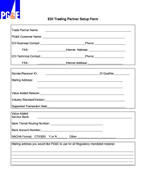 Fillable Online EDI Trading Partner Setup Form Fax Email Print PdfFiller