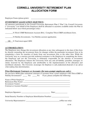 Fillable Online Hr Cornell Salary Reduction Agreement Recyclable