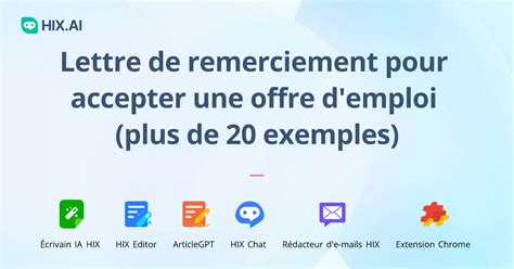 Lettre De Remerciement Pour Accepter Une Offre D Emploi Plus De 20
