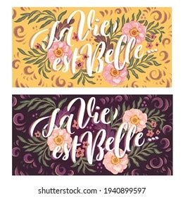 La Vie Est Belle Life Beautiful Stock Vector Royalty Free 1940899597