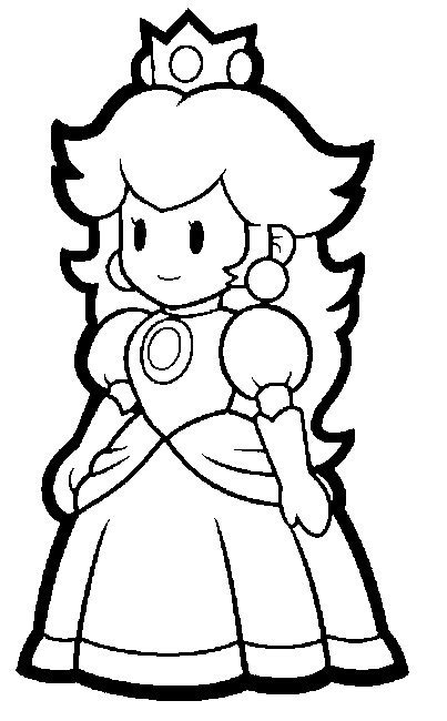 Coloriage Princesse Peach vecteur dessin gratuit à imprimer