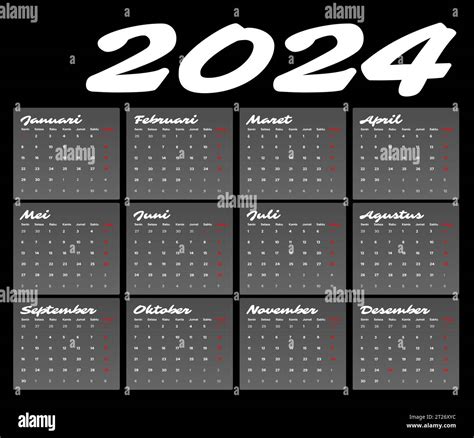 calendrier 2024 pour les entreprises moderne et propre style élégant