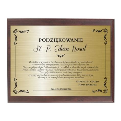 EMERYTURA JUBILEUSZ PREZENT DYPLOM PODZIĘKOWANIE dyplom podziękowanie