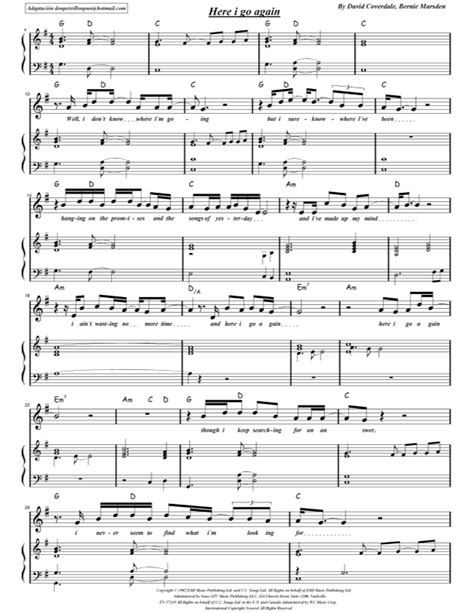 Here I Go Again Arr Juan Carlos Esteve Gran Coda By Whitesnake