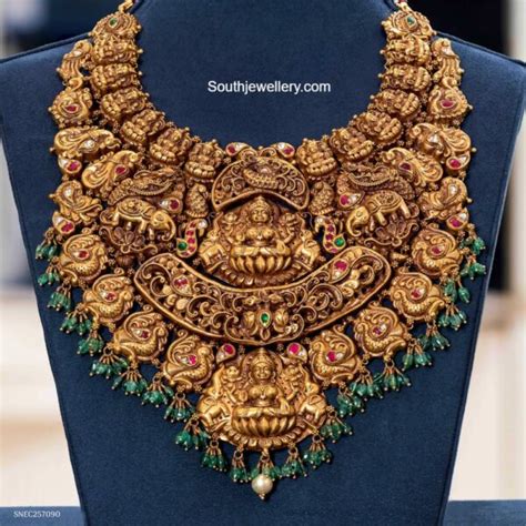 Antique Gold Bridal Lakshmi Choker Indian Jewellery Designs