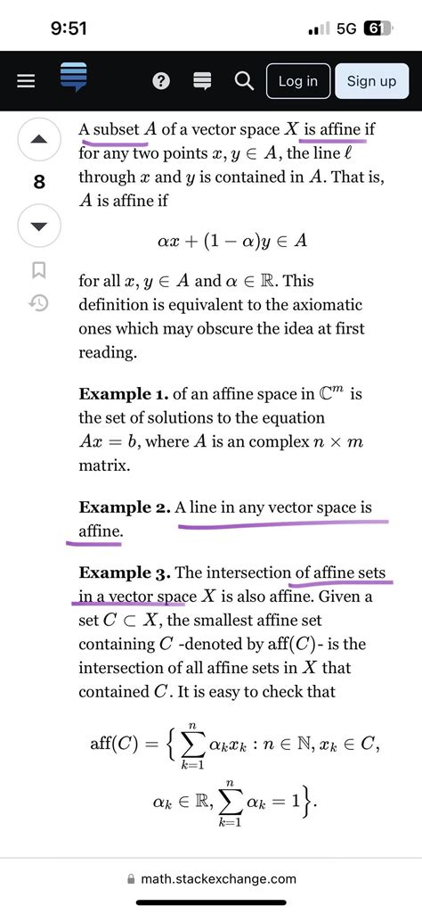 linalg affine objects can exist in vector spaces r mathematics