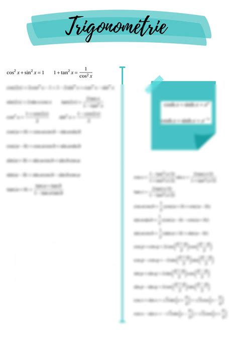 Solution Trigonom Trie Fiche De R Vision Terminal Bac L L Studypool